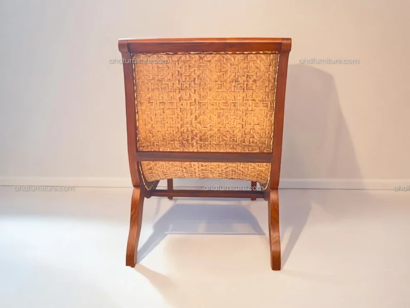Island Cane Weaving Wooden Easy Chair